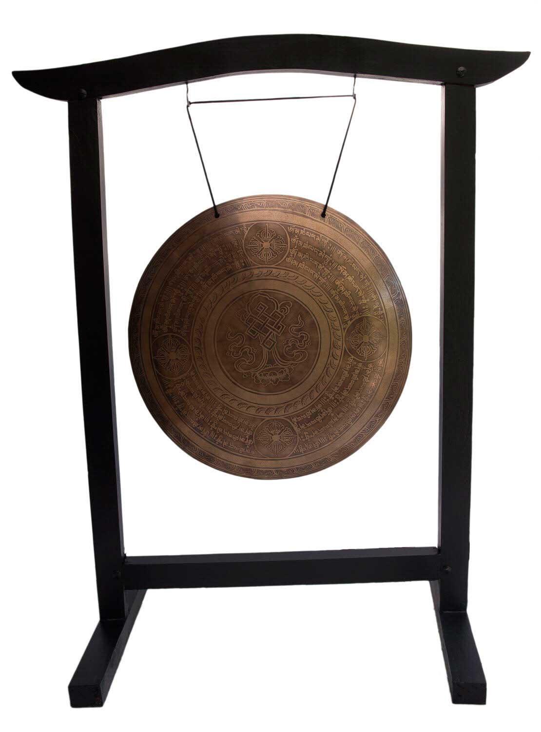 Gong tibetain Mantra bouddhiste noeud infini 43 cm 2kg100 Support ...