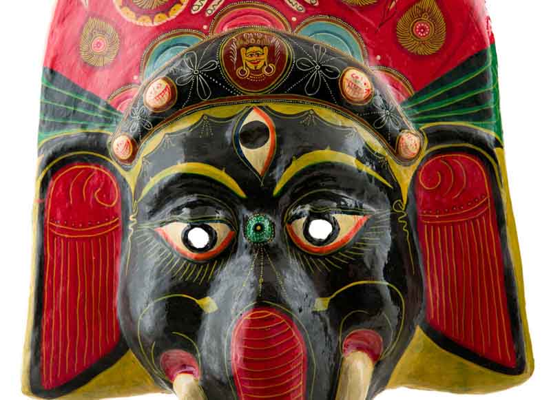 Masque Nepalais tibetain Indra Jatra Festival de Kathmandu Nepal-Mask ...