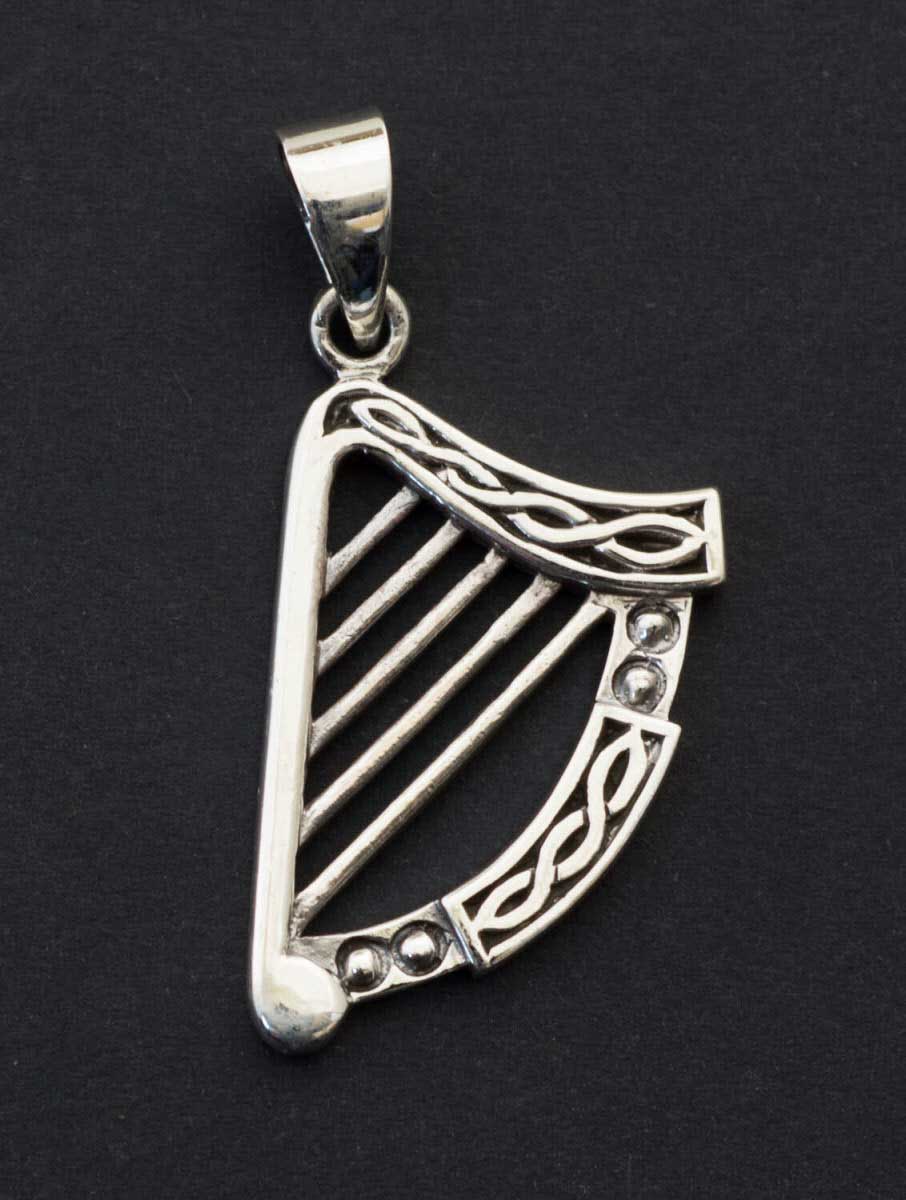 Pendentif Harpe Celtique Celte Irlandaise Celtique triquetra Argent 925