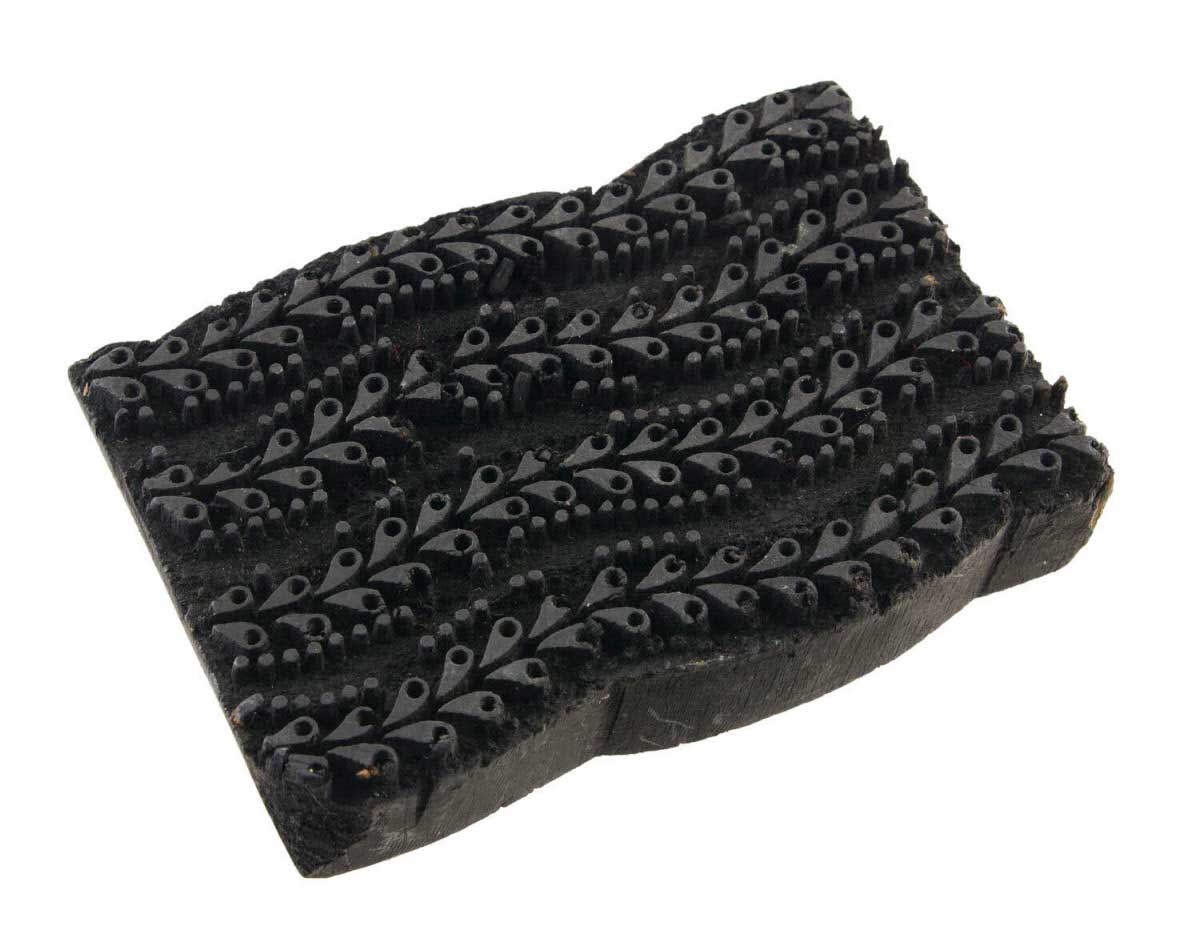 Bunta Tampon bois impression Textile Batik 15cm antique Rajasthan Inde 1509