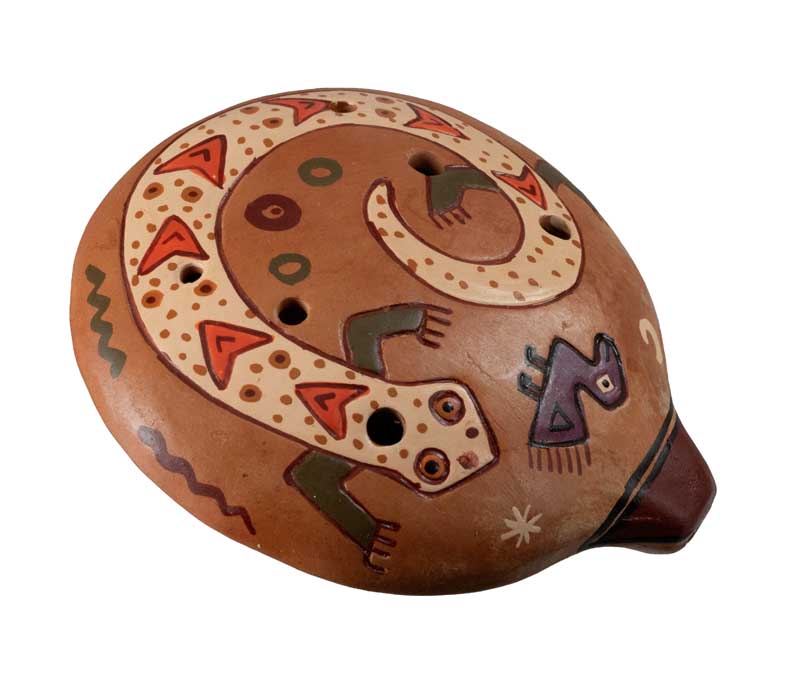 Ocarina Inca Céramique - Gecko - Flute péruvienne - Okarina Perou - 1283