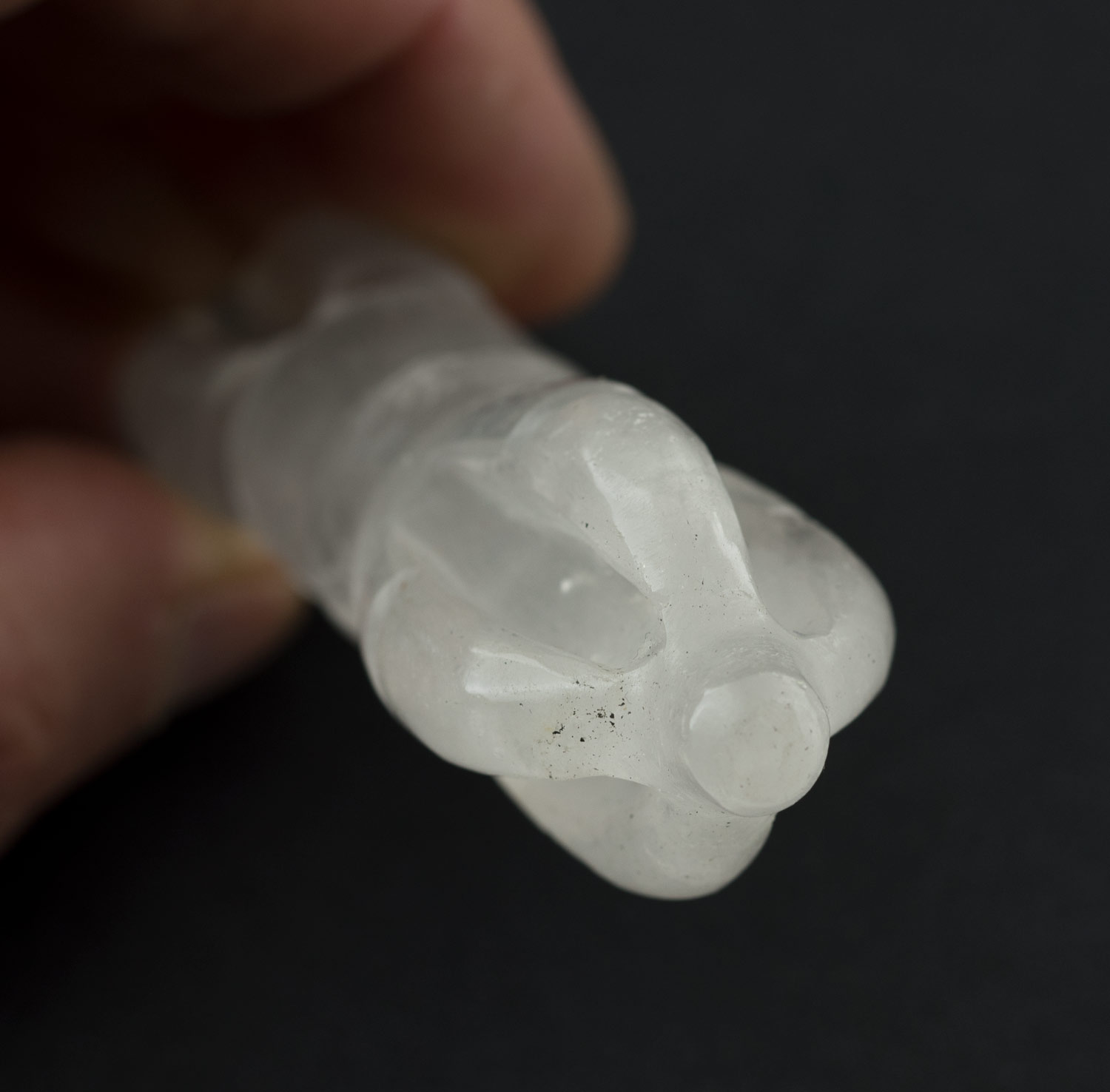 Vajra dorje tibetain 10 cm 56g quartz cristal Rituel bouddhiste Nepal 990