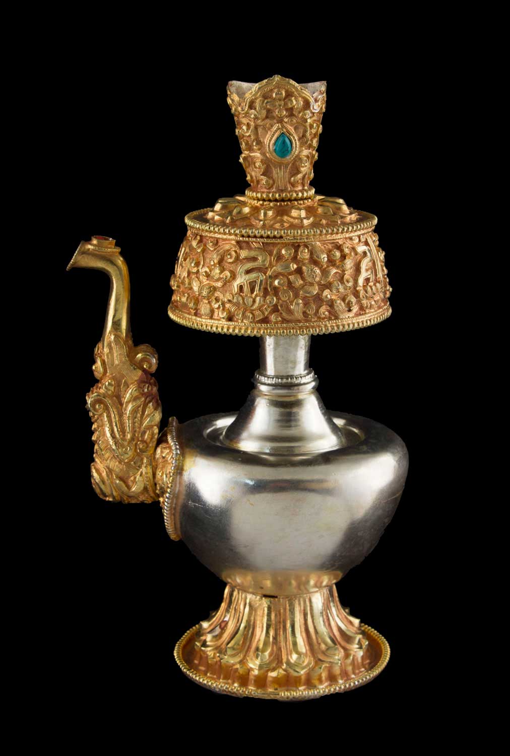 Bhumpa - Vase à eau lustrale Kalasha cuivre laiton rituel bouddhiste ...