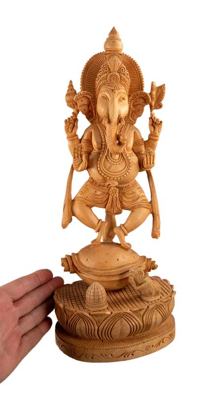 Statue Ganesh Dansant - Lord Ganapati en bois - Ganesha - 40 cm - 7464