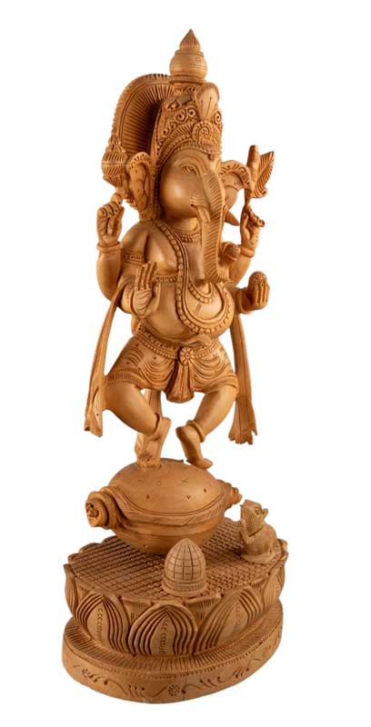 Statue Ganesh Dansant - Lord Ganapati en bois - Ganesha - 40 cm - 7464