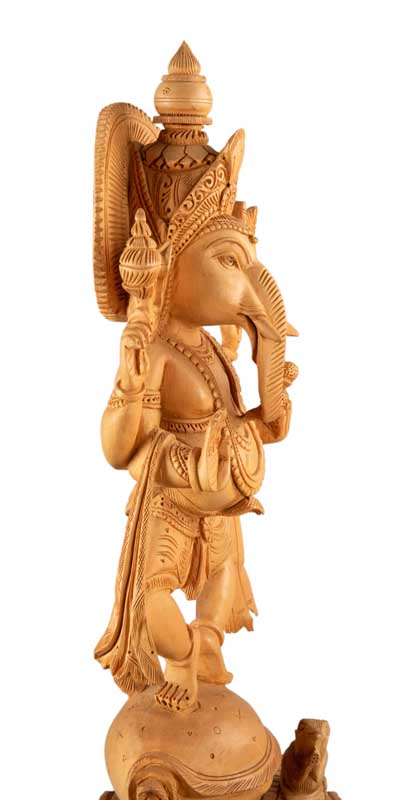 Statue Ganesh Dansant - Lord Ganapati en bois - Ganesha - 40 cm - 7464