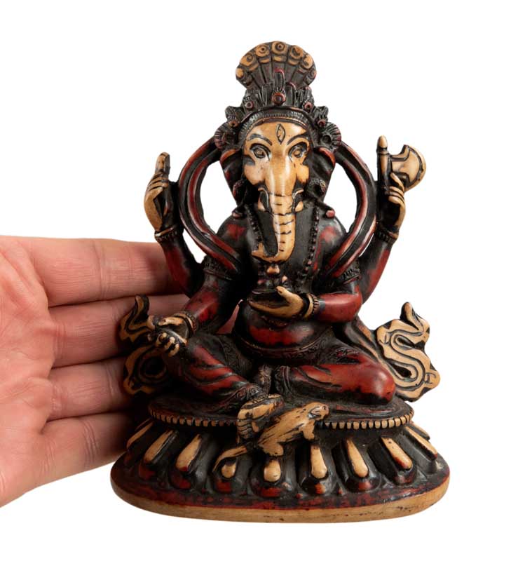Statue de Ganesh 16cm - Figurine Dieu Éléphant Hindou en Résine - 1794