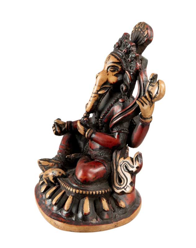 Statue de Ganesh 16cm - Figurine Dieu Éléphant Hindou en Résine - 1794