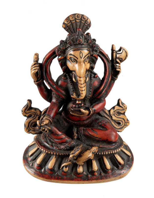 Statue de Ganesh 16cm - Figurine Dieu Éléphant Hindou en Résine - 1794