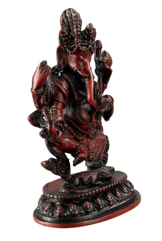 Statue Ganesh Figurine Eléphant 15cm Résine Rouge