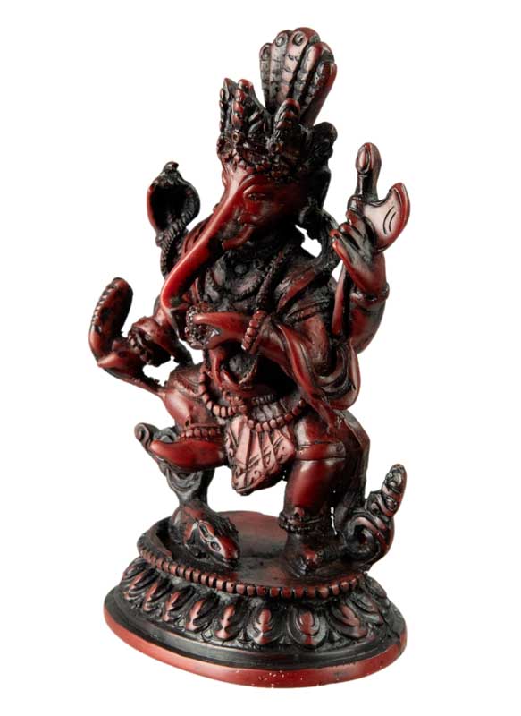 Statue Ganesh Figurine Eléphant 15cm Résine Rouge