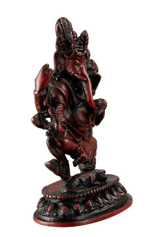 Statue Ganesh Figurine Eléphant 15cm Résine Rouge