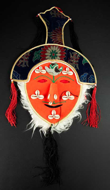 Masque Tibétain Ngompa Visage Orange Tashi Sholpa | Peterandclo