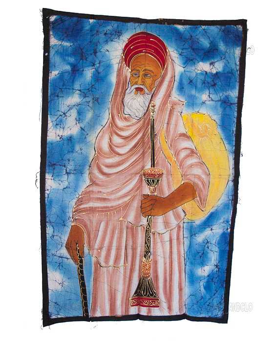 BATIK TENTURE DE SAI BABA INDE 115x 74cm ARTISANAT INDE PETERANDCLO 8830