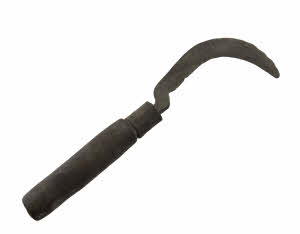 Faucille serpe népalaise à riz ancienne avec support sculpté Tibet ...