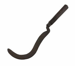 Ancienne faucille serpe à riz népalaise avec support sculpté Tibet ...