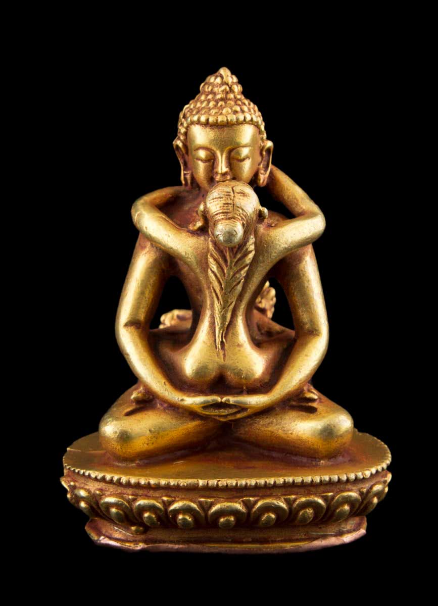 Bouddha Samantabhadra Statue tibétaine cuivre Top Quality 56mm Népal 26692