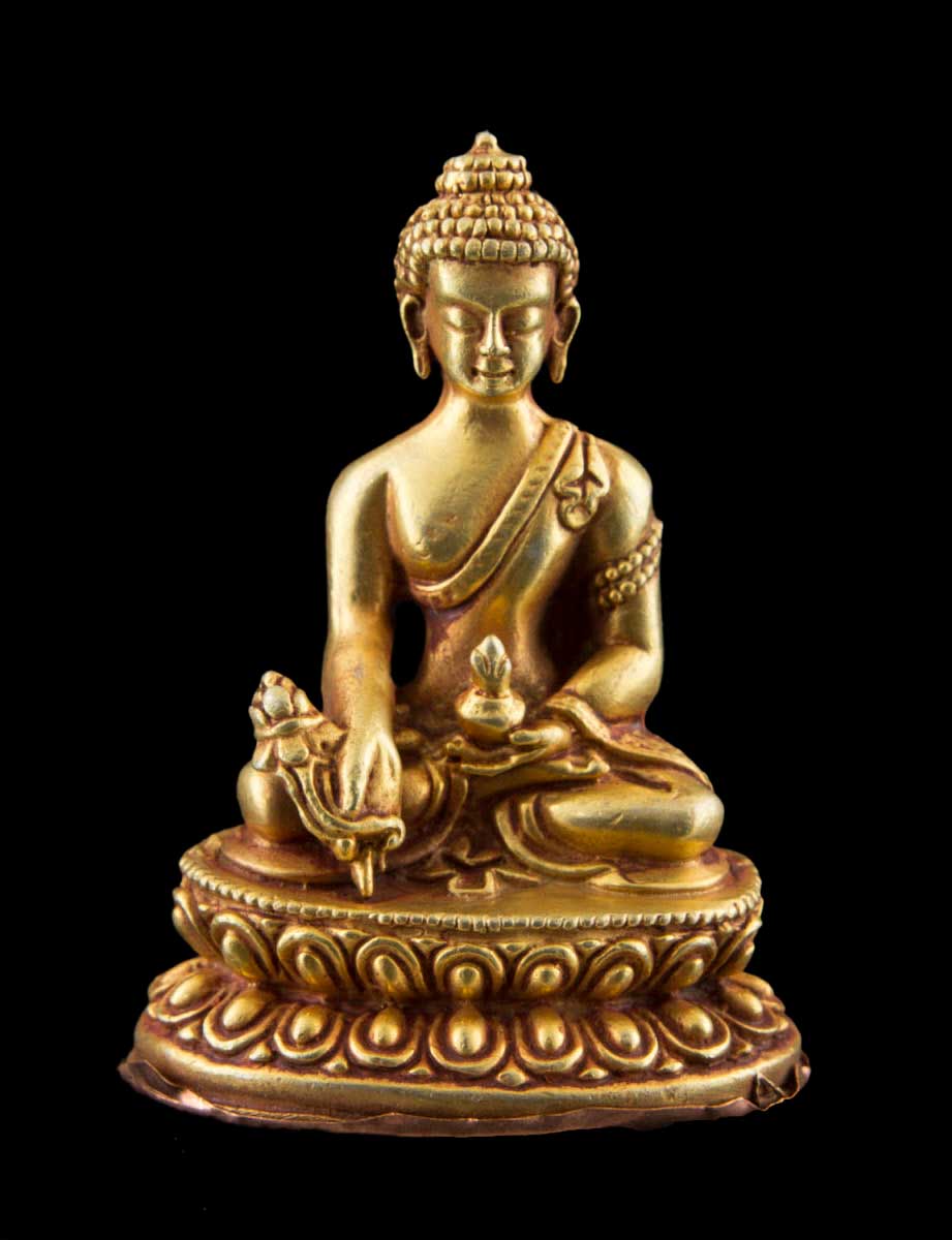 Bouddha de la médecine Statue tibétaine cuivre Top Quality 54mm Népal 26691