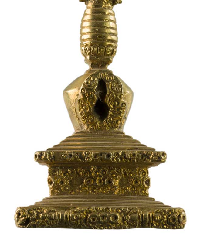 Stupa népalais de l'illumination en bronze 12 cm - Bouddhisme tibétain