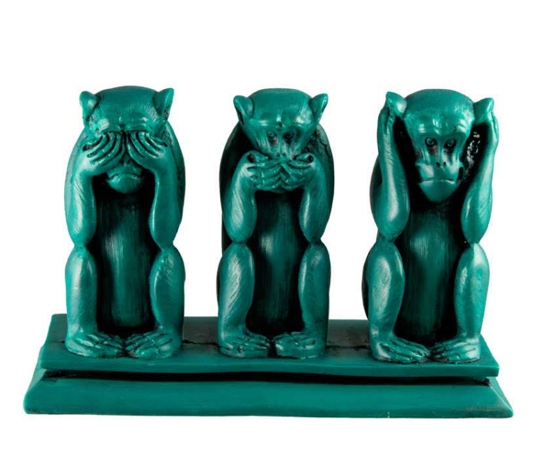 3 singes de la Sagesse en resine 1 kg Artisanat fait main H13c ...