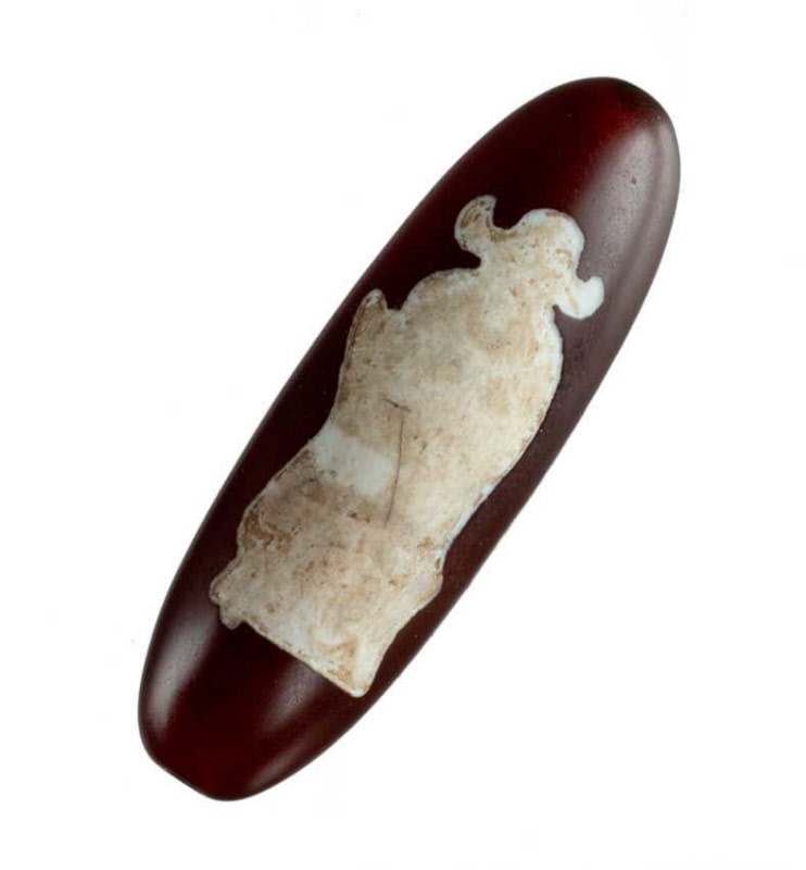 Dzi Bishamon-Ten – Amulette Tibétaine Agate Népal