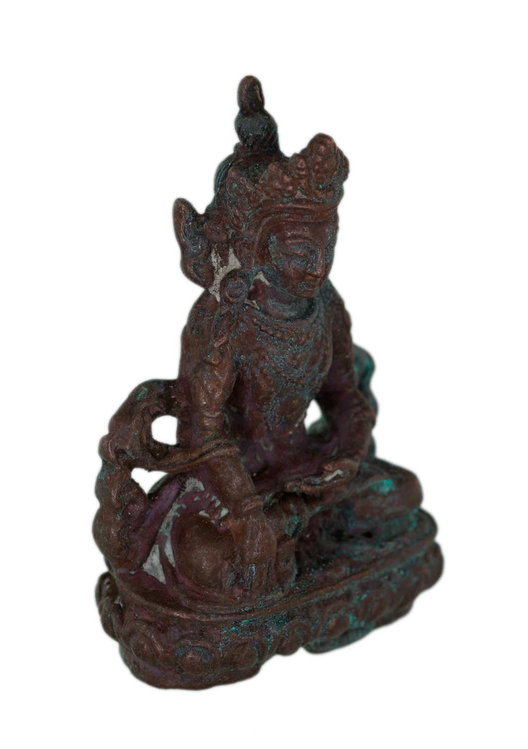 Bouddha Ratnasambhava ancienne Statuette tibétaine cuivre 50 mm Népal 4962