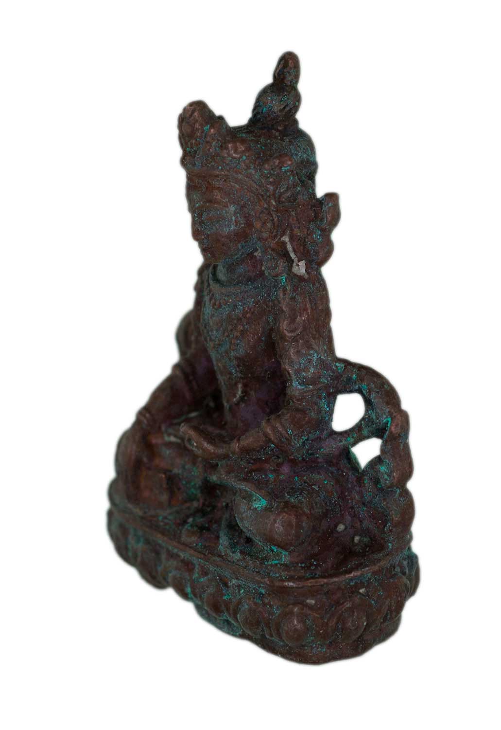 Bouddha Ratnasambhava ancienne Statuette tibétaine cuivre 50 mm Népal 4962