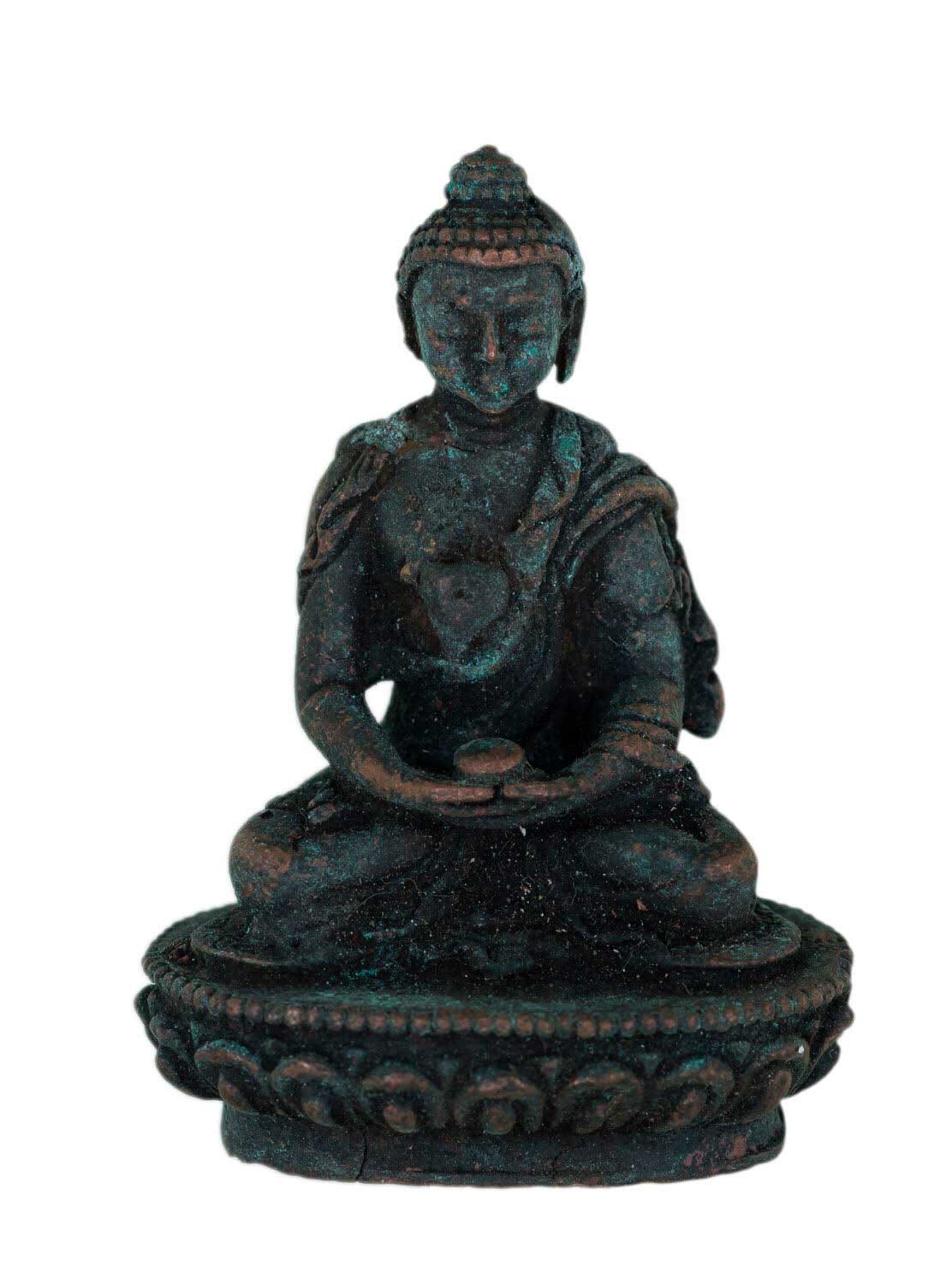Bouddha Amitabha ancienne Statuette tibétaine cuivre 56 mm Népal 9031