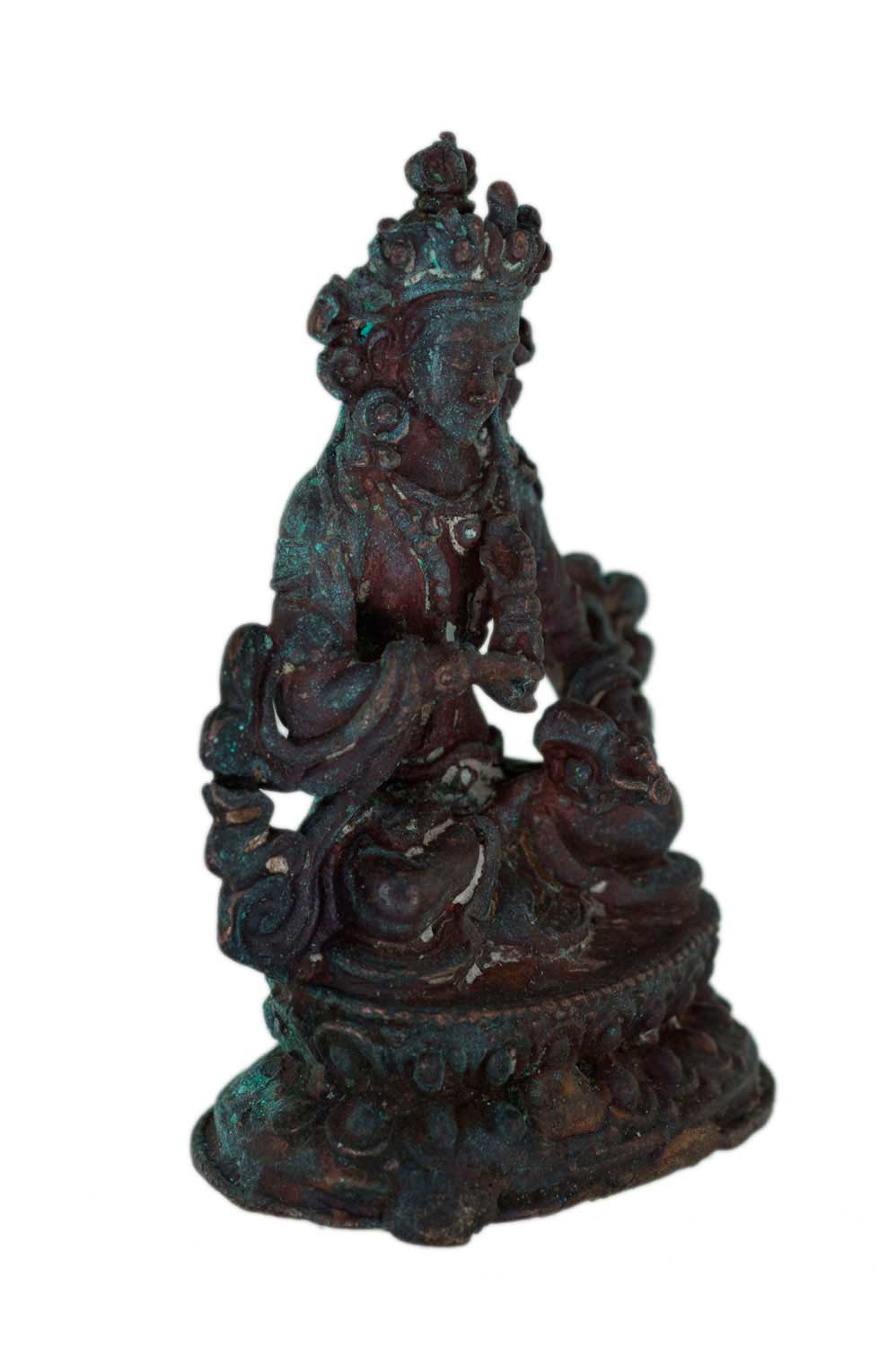 Bouddha Vajrasattva Statuette tibétaine cuivre 57 mm Bodhisattva Népal 9025