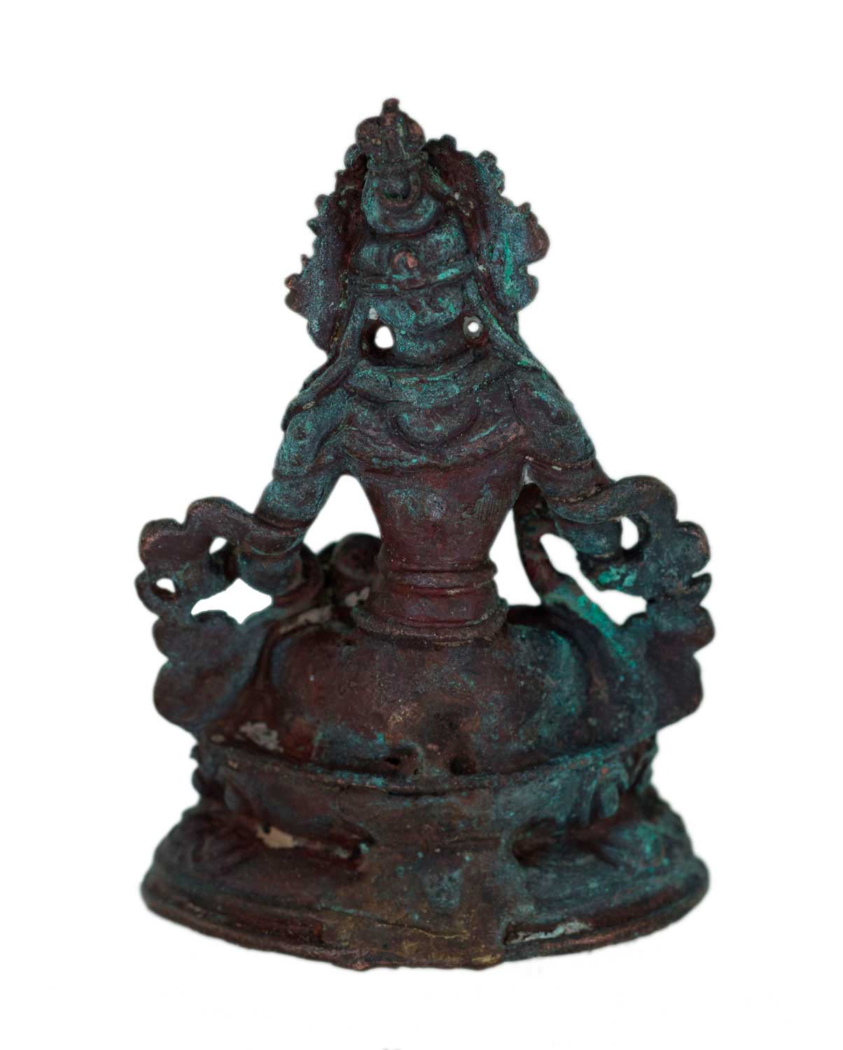 Bouddha Vajrasattva Statuette tibétaine cuivre 57 mm Bodhisattva Népal 9025