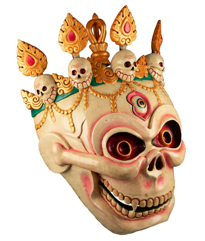 Masque crâne Chitipati 54 cm - Tête de mort de la Danse Cham Lama