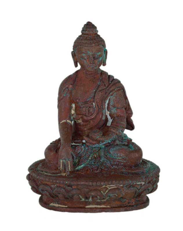 Bouddha Akshobhya ancienne Statuette tibétaine cuivre 56 mm Népal 948