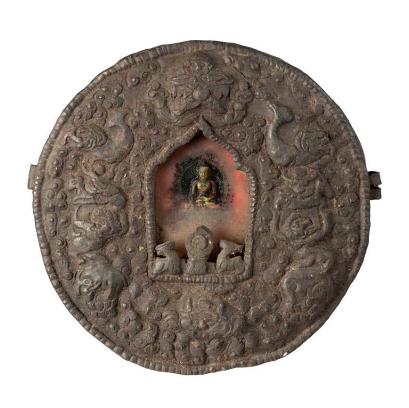 Ghau, reliquaire bouddhiste tibétain 21 cm - Bouddha Shakyamuni