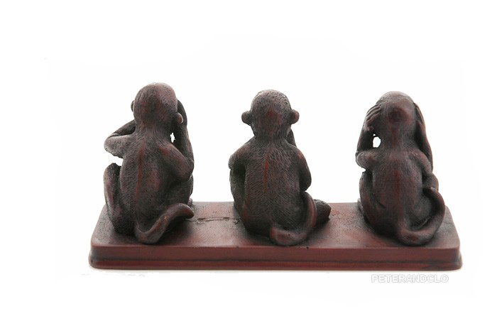3 singes de la sagesse - Statuette de sagesse - Figurine symbole asiatique