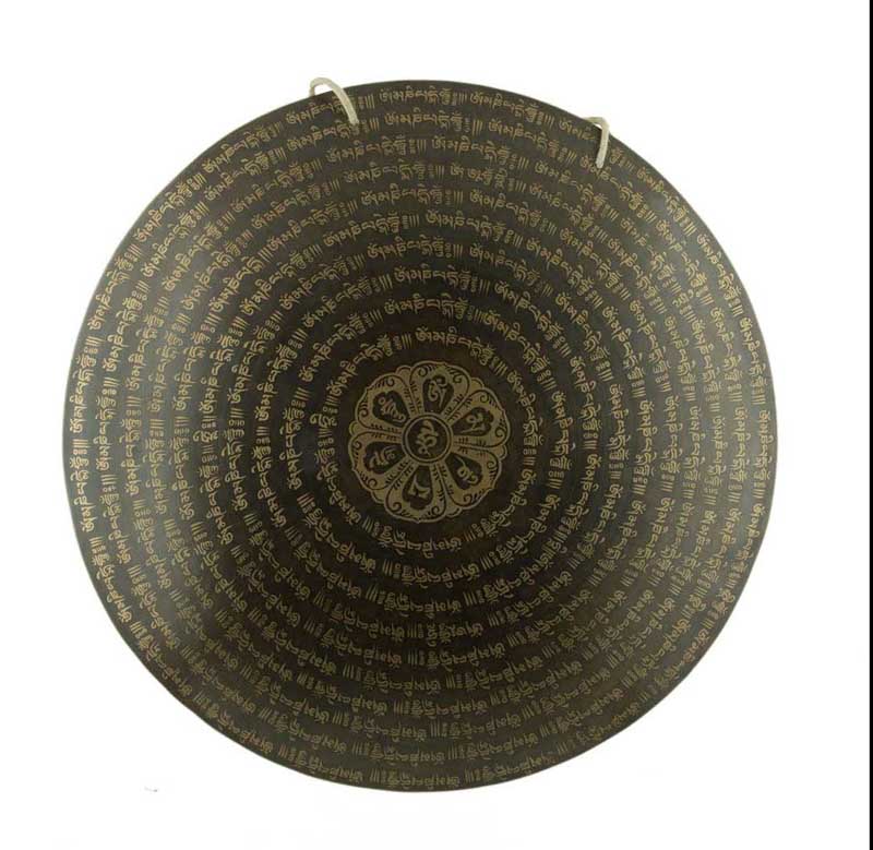 Gong tibétain - Mantra Om mani padme hum - 50 cm | peterandclo