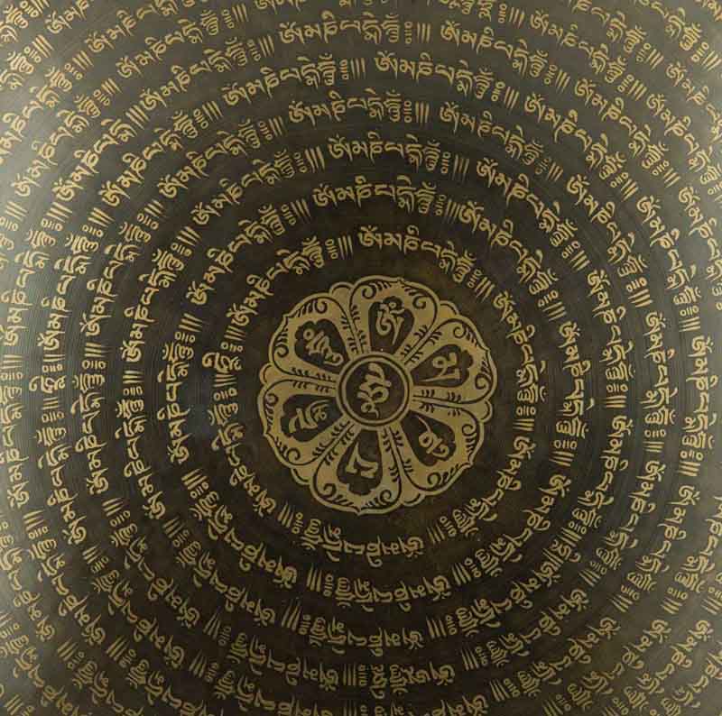 Gong tibétain - Mantra Om mani padme hum - 50 cm | peterandclo
