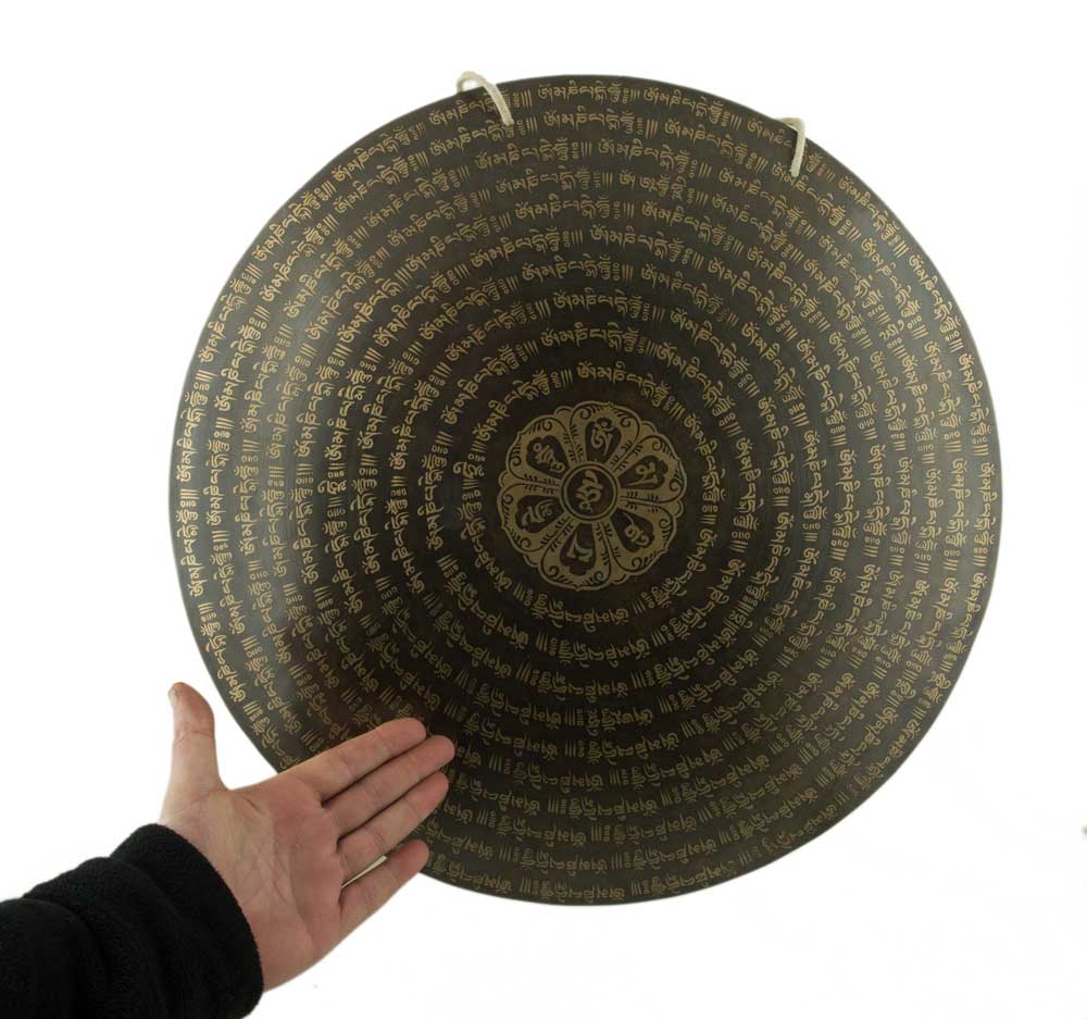 Gong tibétain - Mantra Om mani padme hum - 50 cm | peterandclo