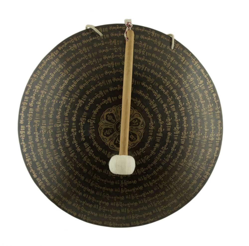 Gong tibétain - Mantra Om mani padme hum - 50 cm | peterandclo