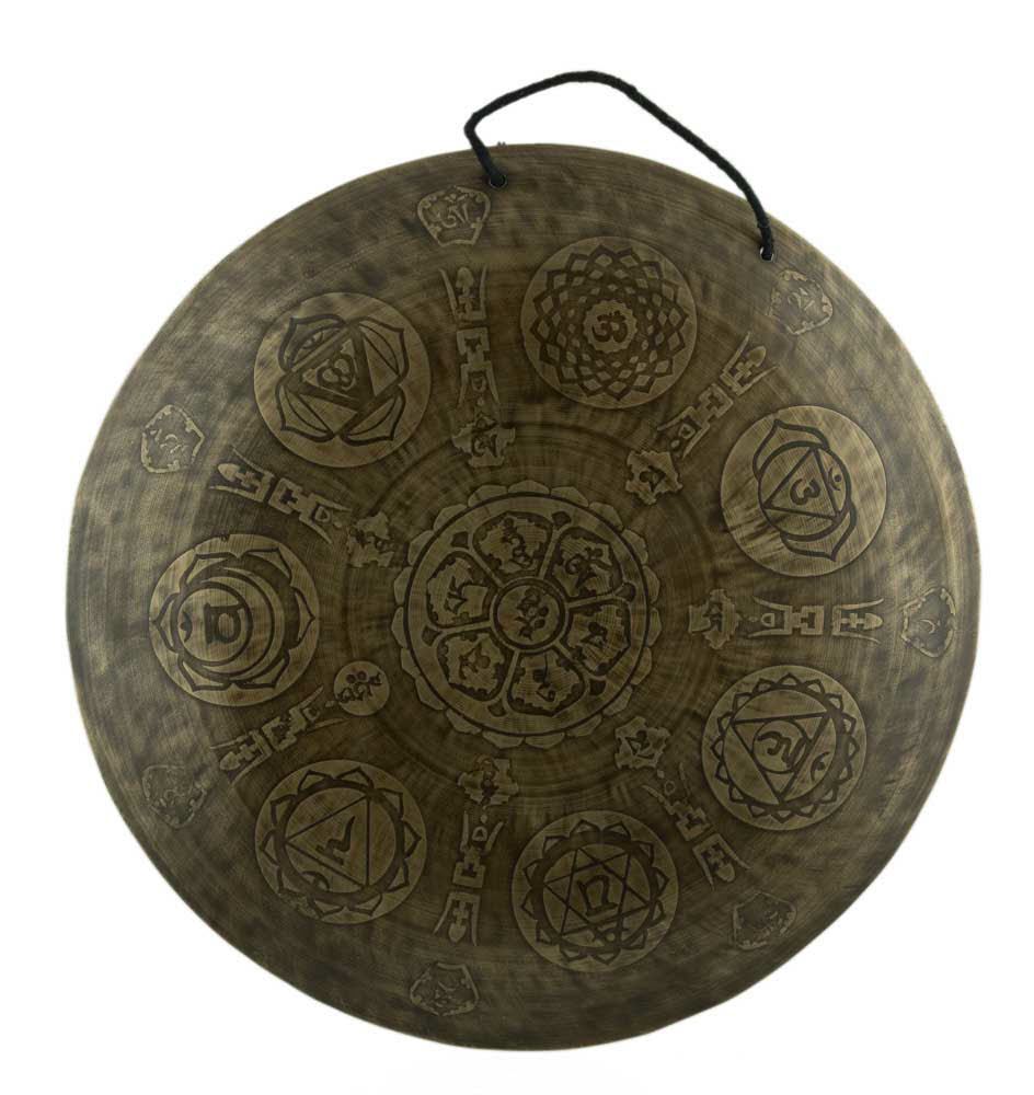 Gong tibétain - 7 Chakra - Om mani padme hum 43 cm | peterandclo
