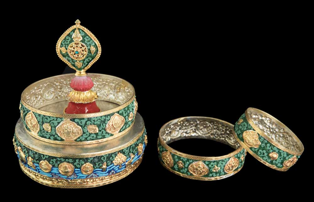 Set Offrande du mandala - rituel bouddhiste tibetain - 16cm - Nepal