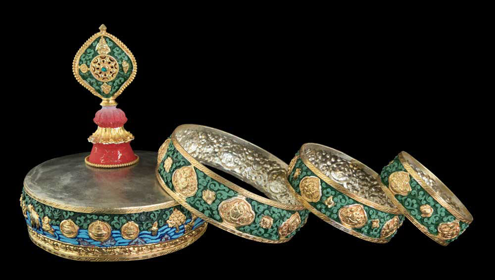 Set Offrande du mandala - rituel bouddhiste tibetain - 16cm - Nepal