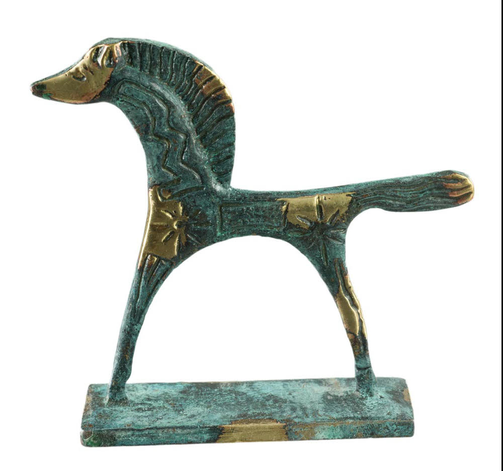 Cheval grec géométrique en bronze Grèce antique -Statue Réplique de musée