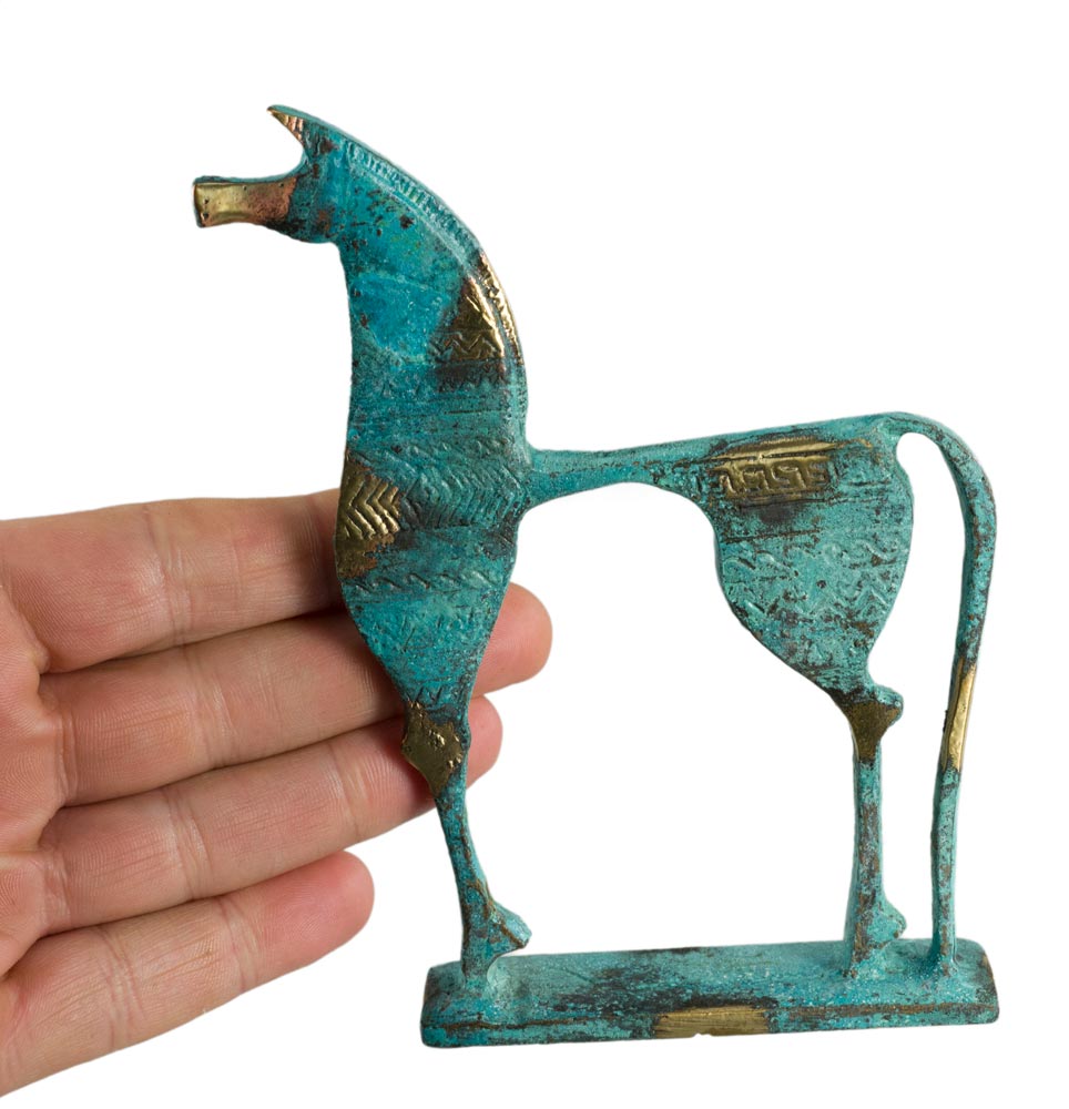 Statue de cheval grec géométrique en bronze - Qualité musée Grèce antique