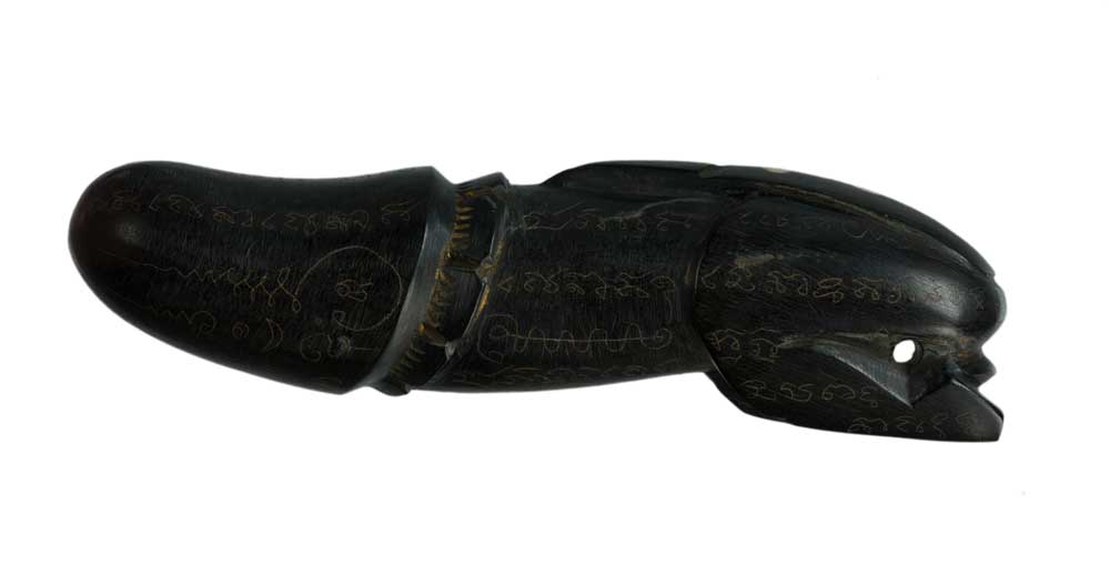 Palad Khik - Amulette Phallique Pénis Zoomorphe en Bois