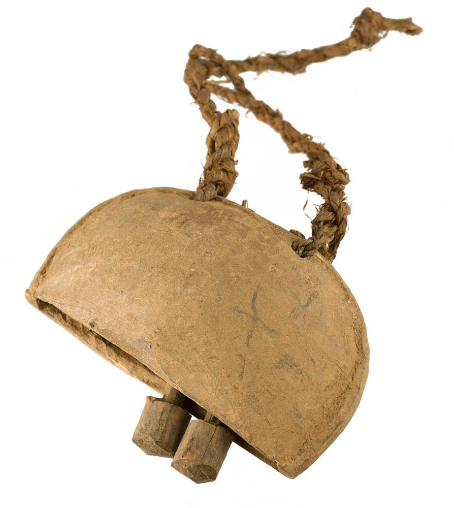 Cloche de vache en bois - Art ethnique Inde