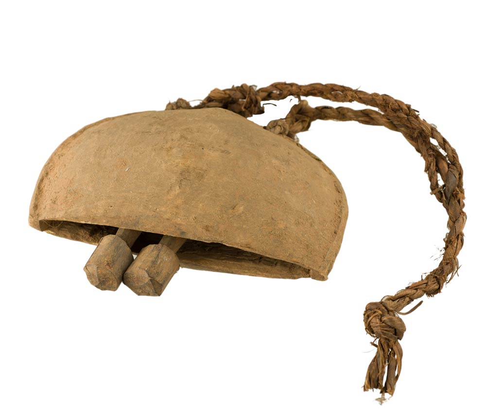 Cloche de vache en bois - Art ethnique Inde