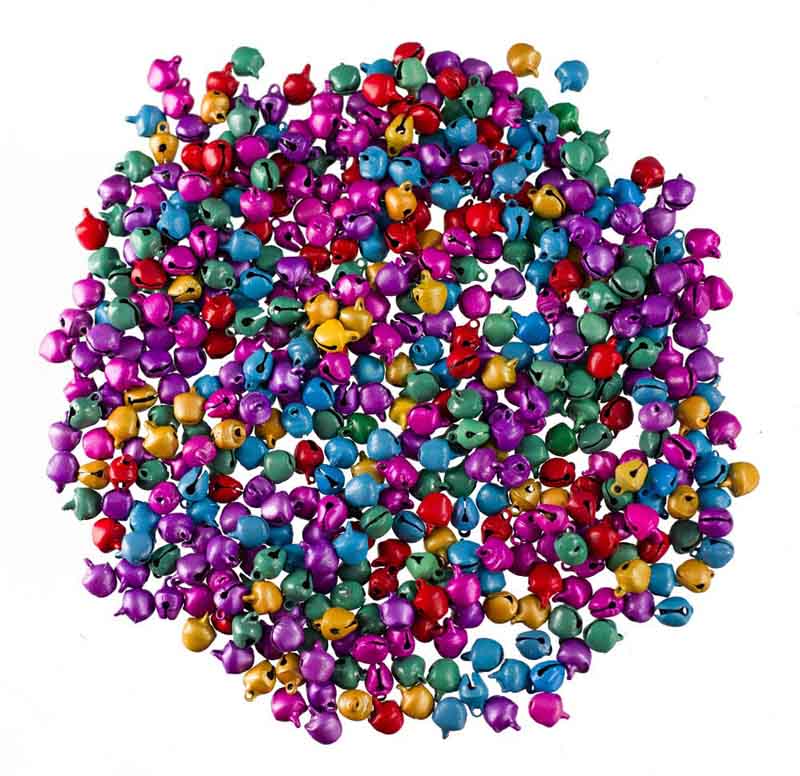Clochettes de couleurs assorties - lot de 100 grelots - Ø 10mm