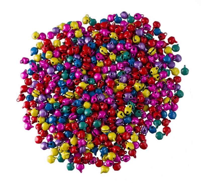 Grelots couleurs assorties - lot de 100 - Ø 8mm - mini clochettes