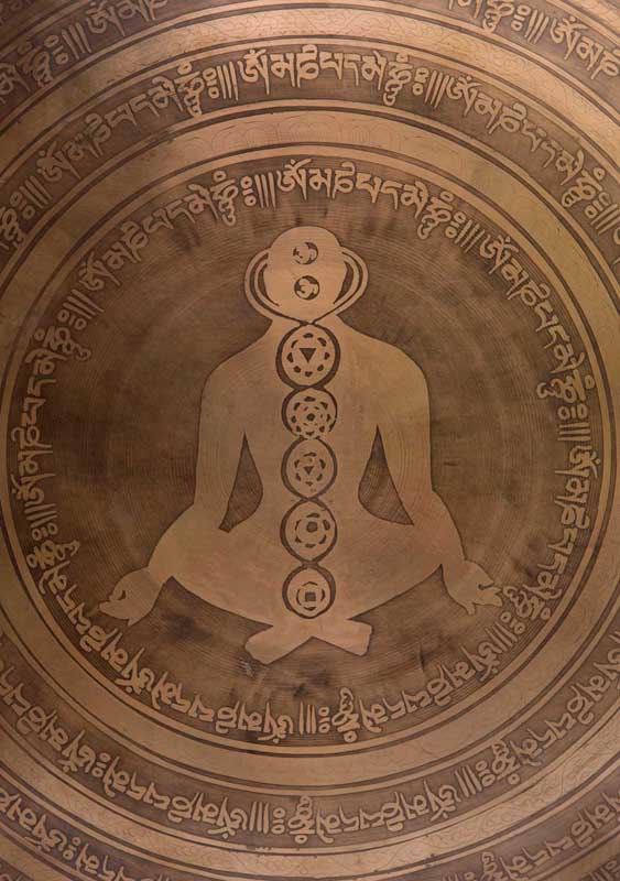 Gong tibetain Mantra bouddhiste noeud infini 43 cm 2kg100 Support ...