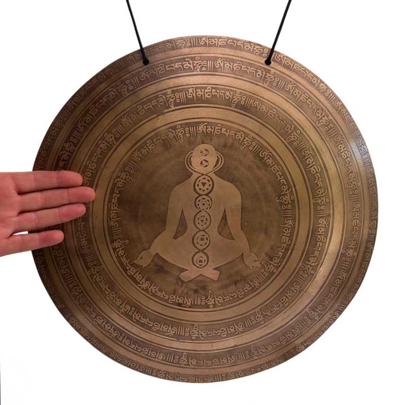 Gong tibetain Mantra bouddhiste noeud infini 43 cm 2kg100 Support ...